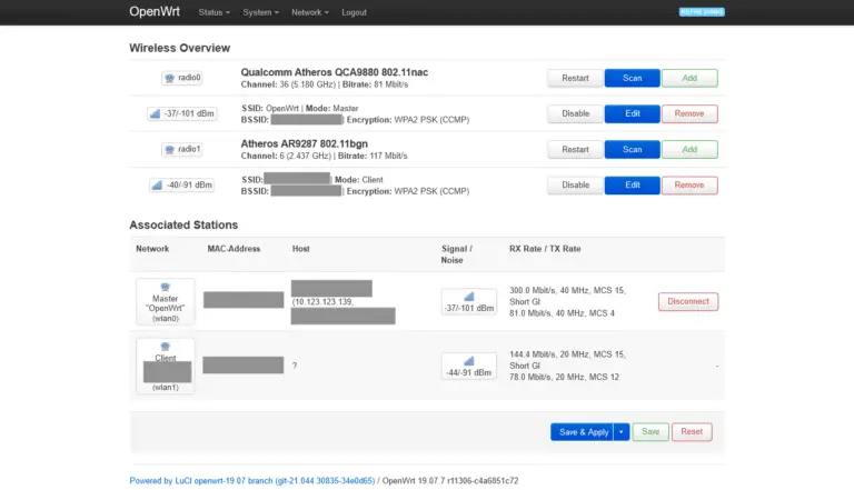 OpenWrt: Set up a Basic Network Including WiFi Bridge, IP Address, DHCP