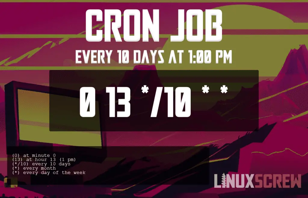 Cron Job Every 10 Days At 1:00 pm (Crontab)