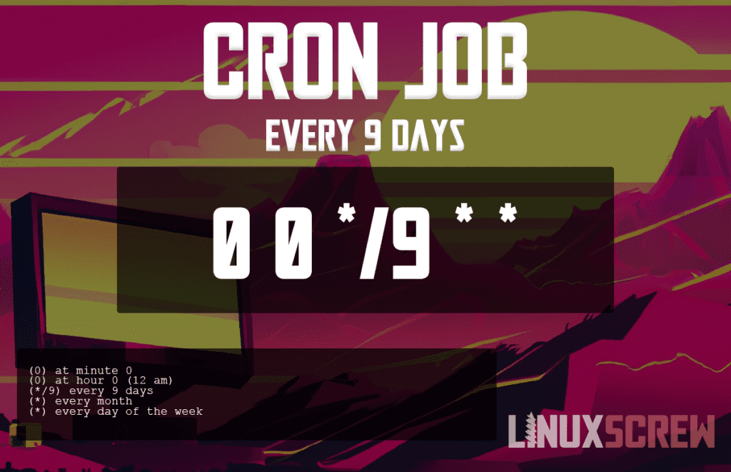 Cron Job Every 9 Days (Crontab)