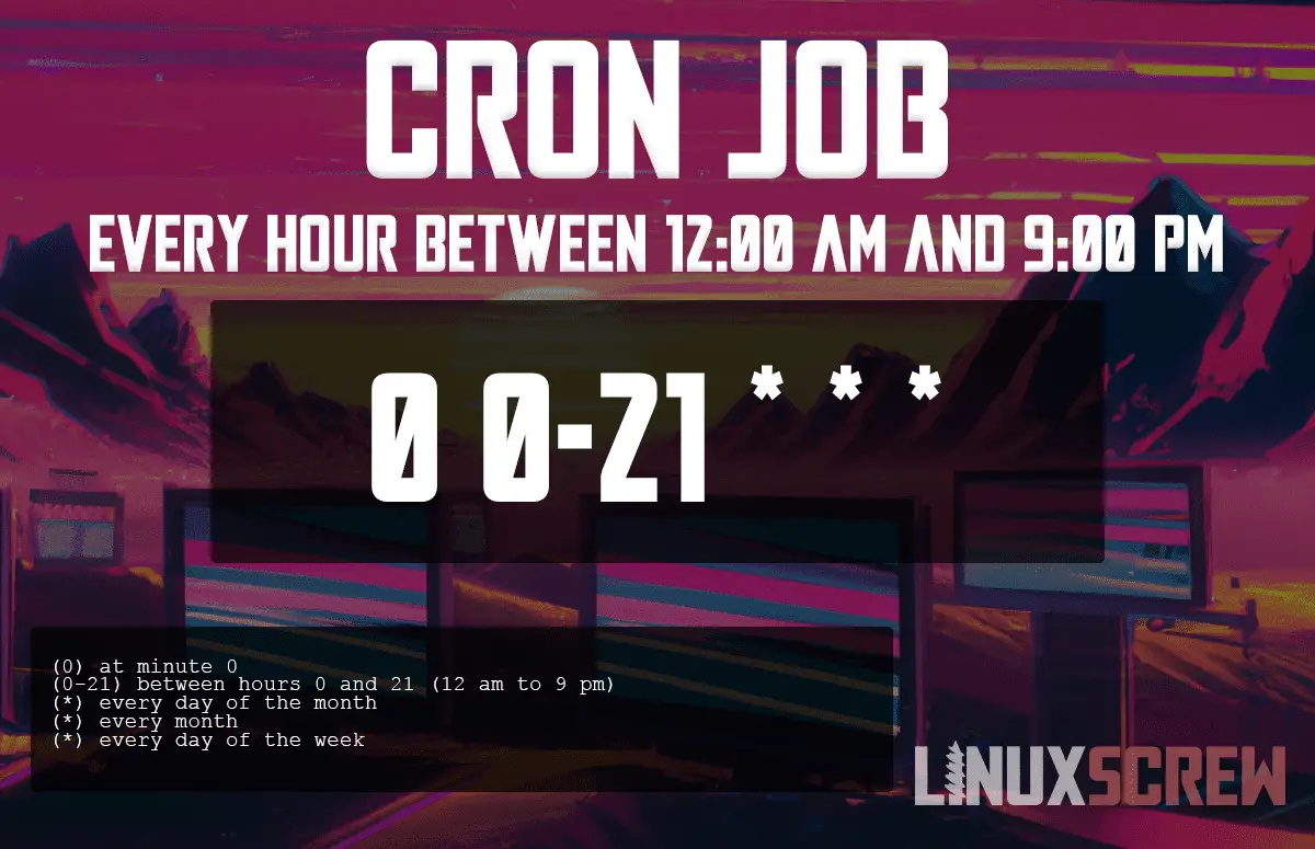 Cron Job Every Hour Between 12 00 Am 9 00 Pm Crontab 