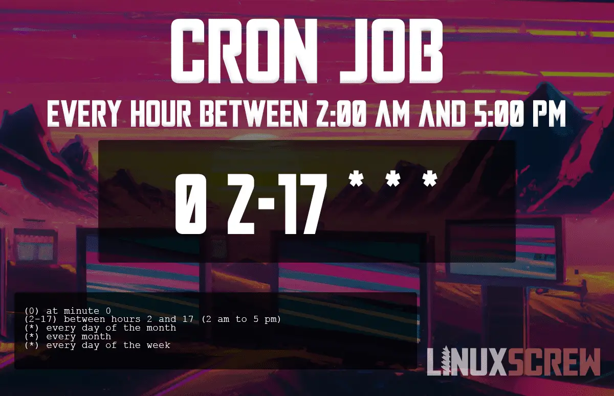 Cron Job Every Hour Between 2 00 Am 5 00 Pm Crontab 