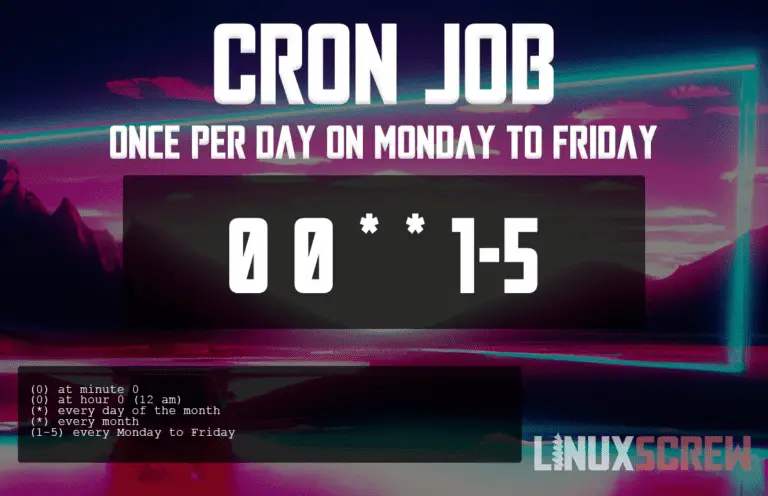 Cron Job Once Per Day On Monday to Friday (Crontab)