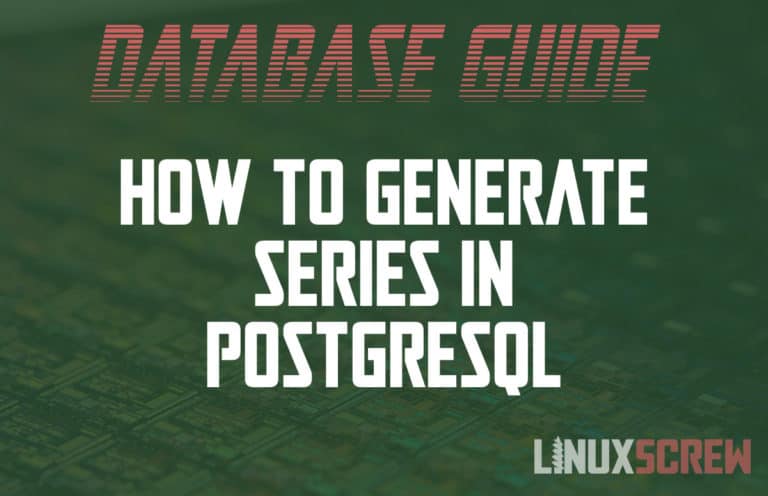 How To Create Sequences In Postgresql Using Generateseries